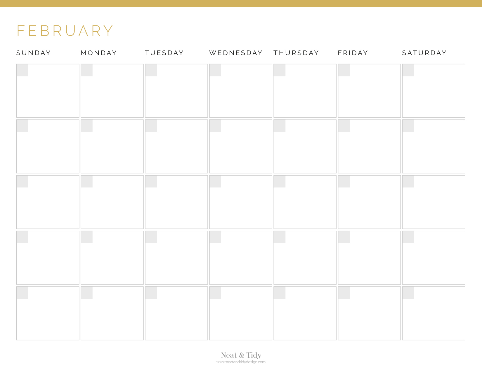 12 month perpetual calendar - Landscape - Neat and Tidy Design