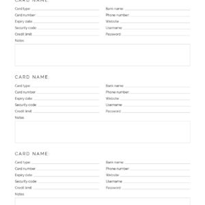 Credit Card Information - Neat and Tidy Design