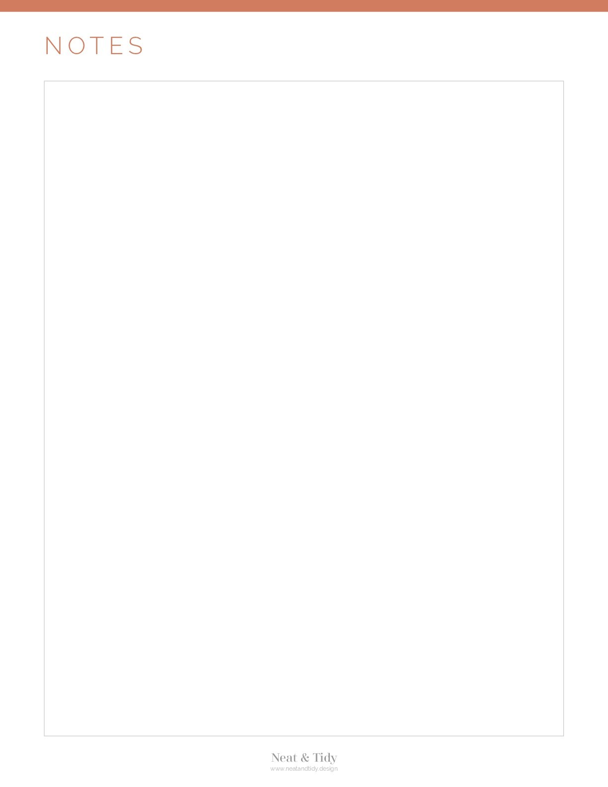 Notes pages - Lined, Unlined, Grid & Dot Grid - Neat and Tidy Design