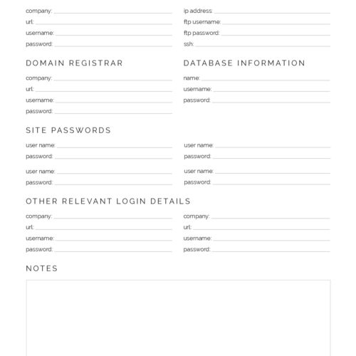 Client Worksheet: Web Design - Neat and Tidy Design