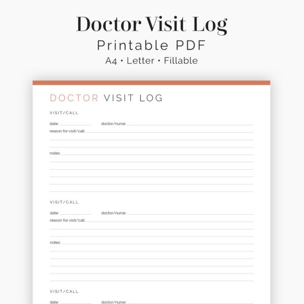 Doctor Visit Log - Neat and Tidy Design
