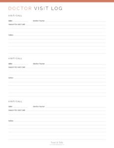 Doctor Visit Log - Neat and Tidy Design