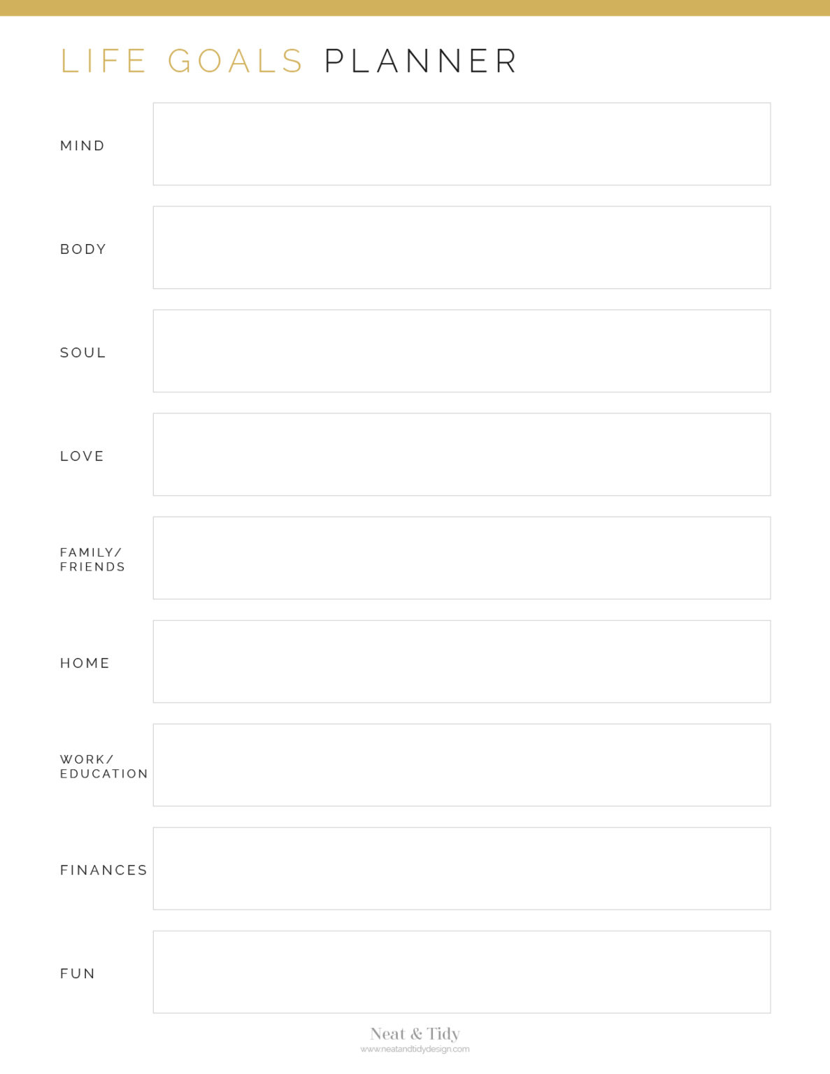 Goal & Life Planner Kit - Neat and Tidy Design