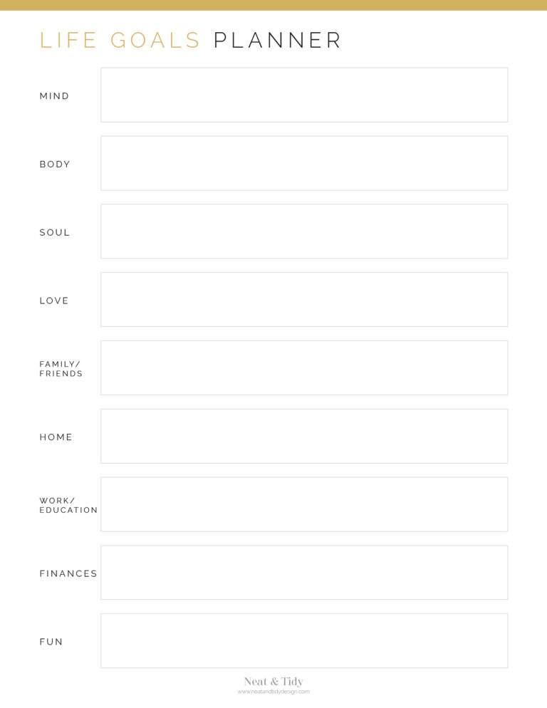 Goal & Life Planner Kit - Neat and Tidy Design