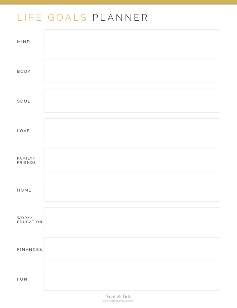 Goal & Life Planner Kit - Neat and Tidy Design