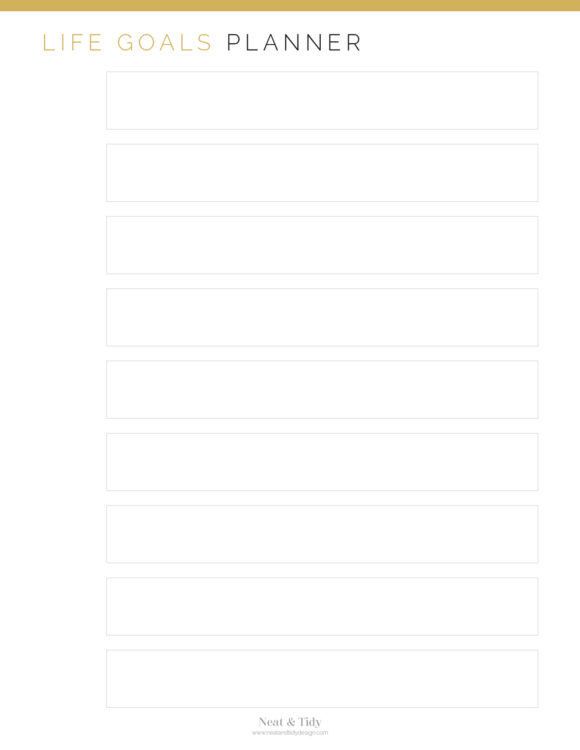 Life Goals Planner - Neat and Tidy Design