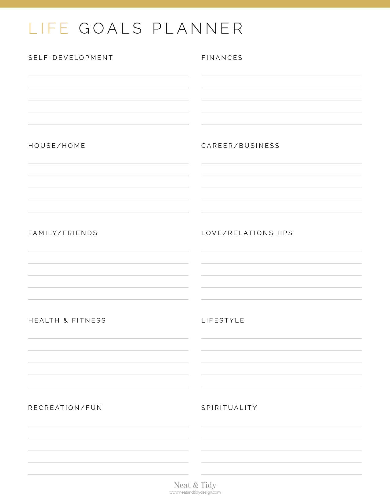 Goal & Life Planner Kit - Neat and Tidy Design
