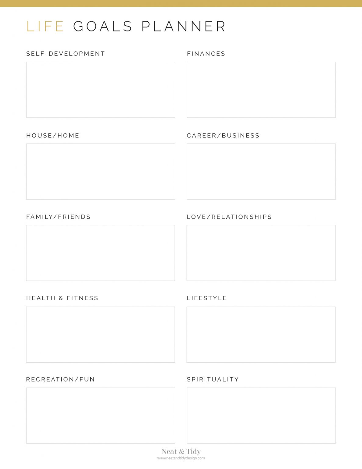 Goal & Life Planner Kit - Neat and Tidy Design