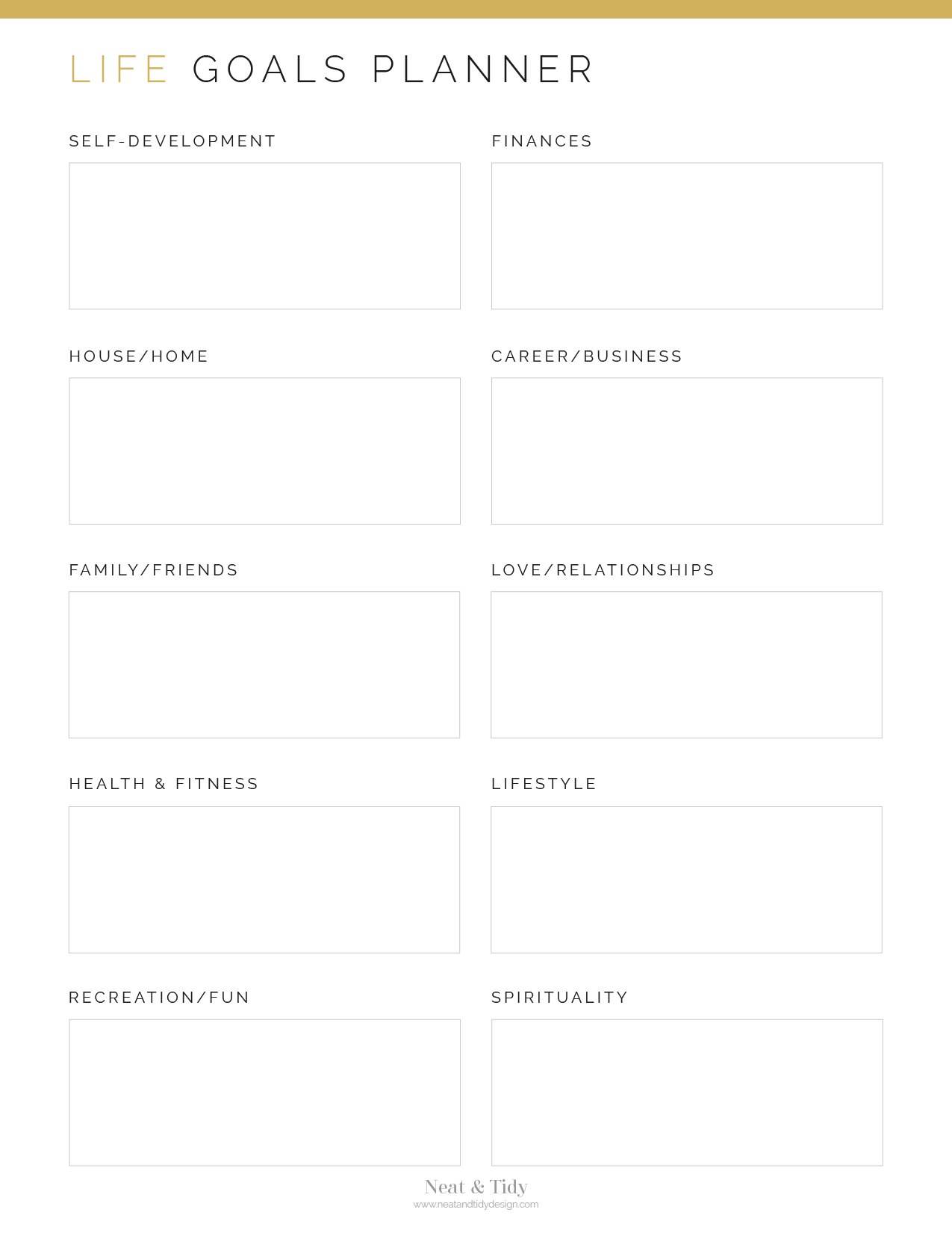 Goal & Life Planner Kit - Neat and Tidy Design