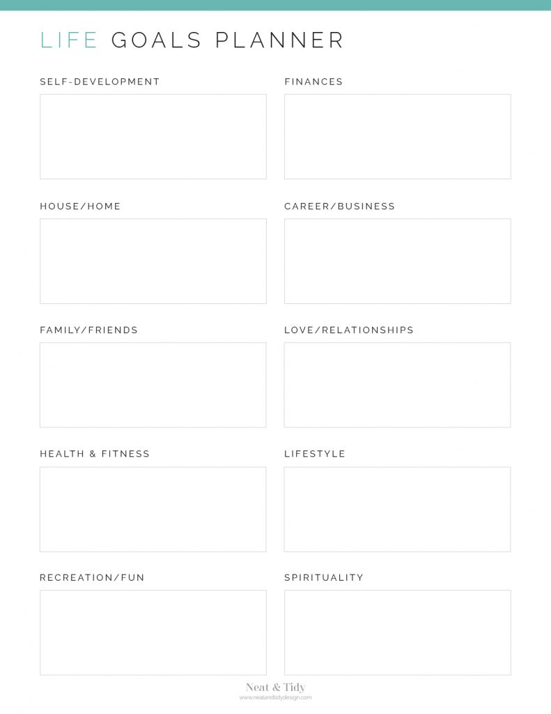 Life Goals Planner - Neat and Tidy Design