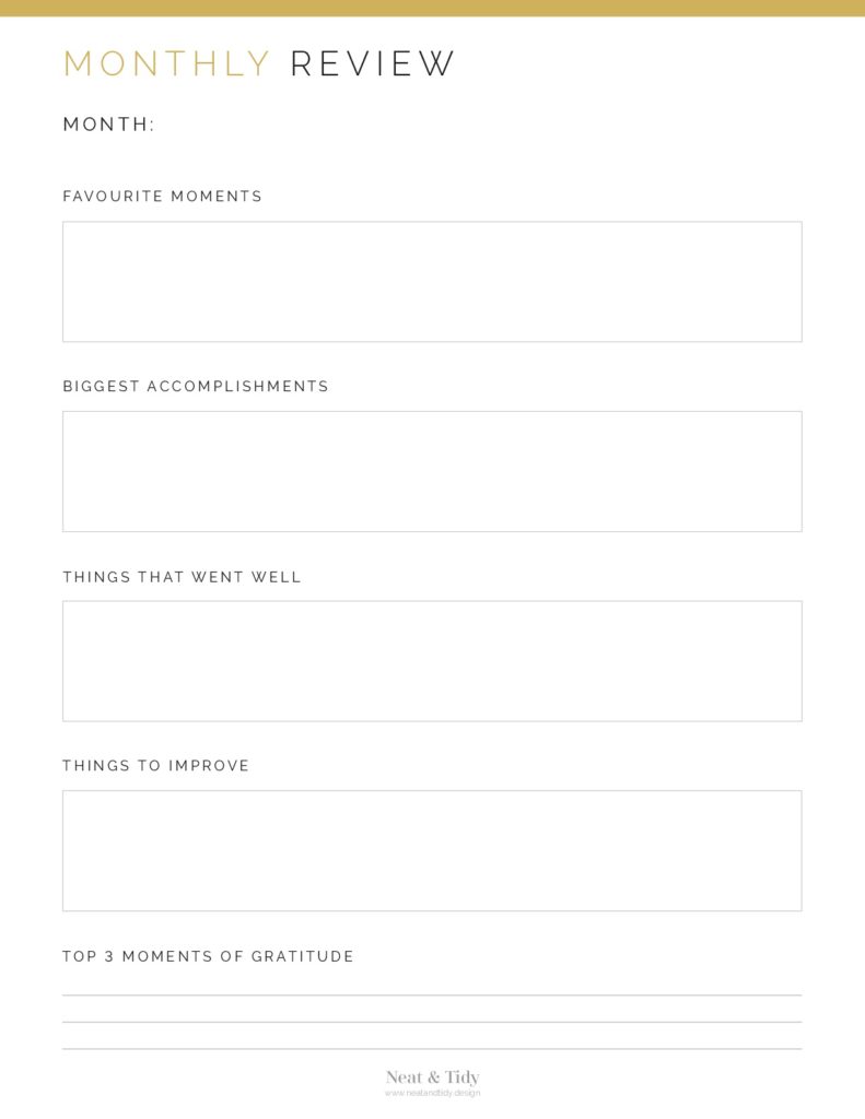 Monthly Review - Neat and Tidy Design