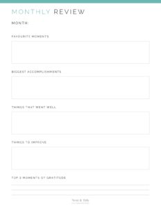 Monthly Review - Neat and Tidy Design
