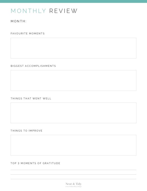 Monthly Review - Neat and Tidy Design