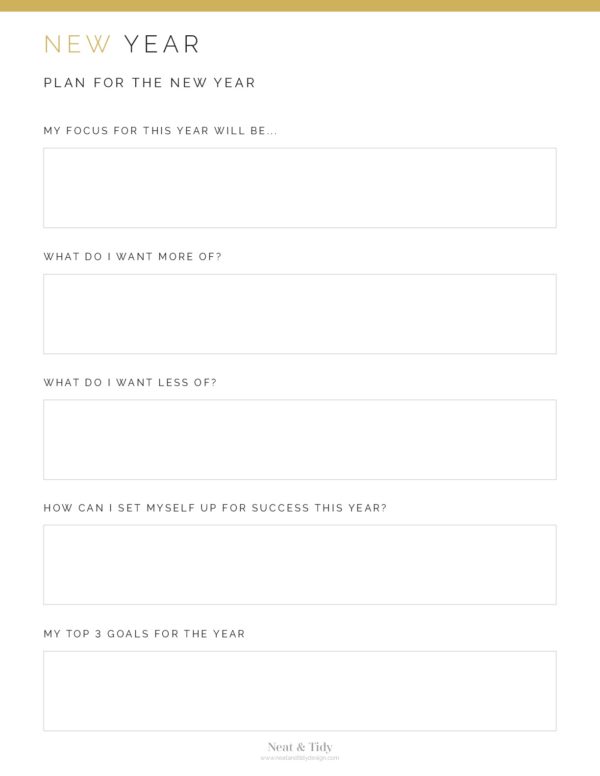 New Year - Reflections and Plan - Neat and Tidy Design