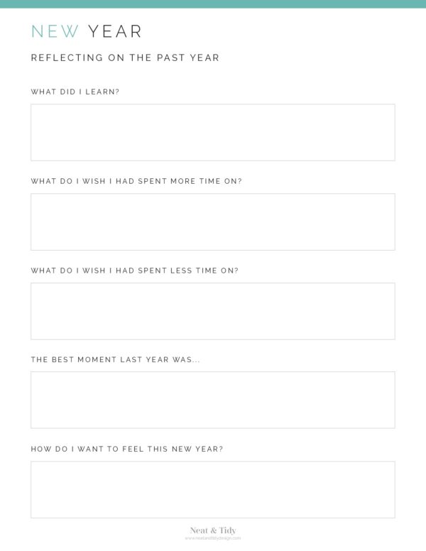 New Year - Reflections and Plan - Neat and Tidy Design