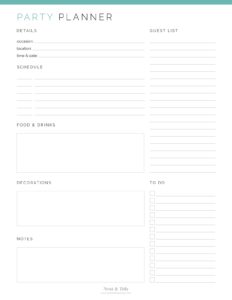 Party Planner - Neat and Tidy Design
