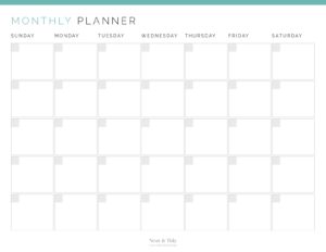 Monthly Planner - Calendar & List View - Neat and Tidy Design