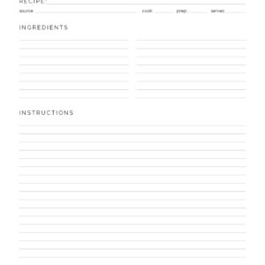 Recipe Card in Coral, Gold & Teal - Neat and Tidy Design