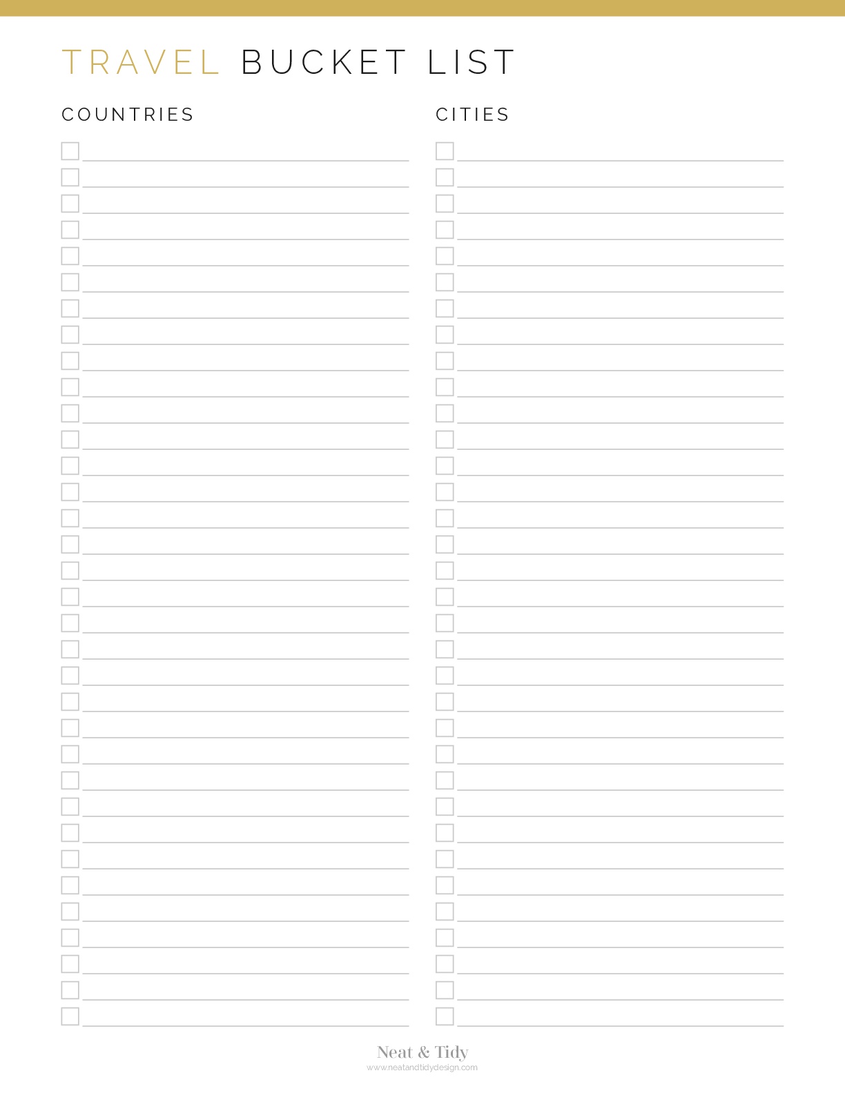 Travel Bucket List Neat And Tidy Design Travel Bucket List Neat And Tidy Design