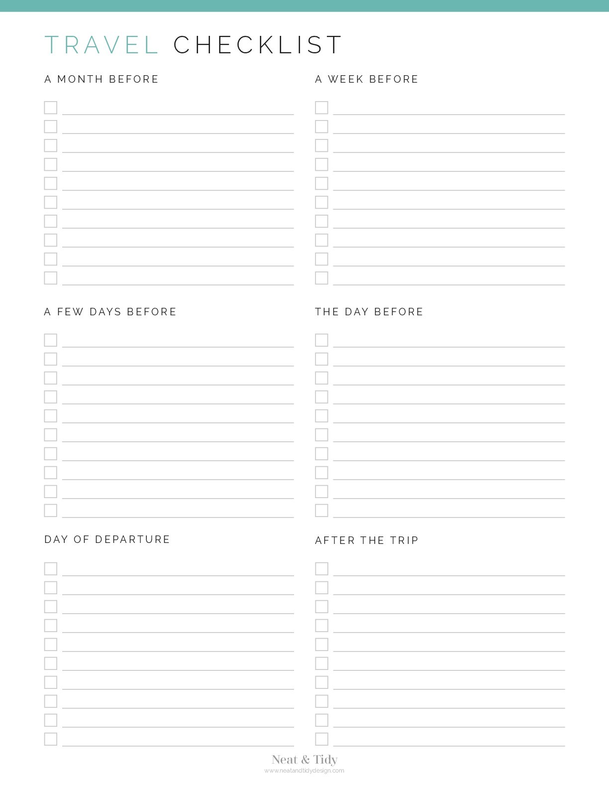 Ultimate Travel Planner Kit - Neat and Tidy Design