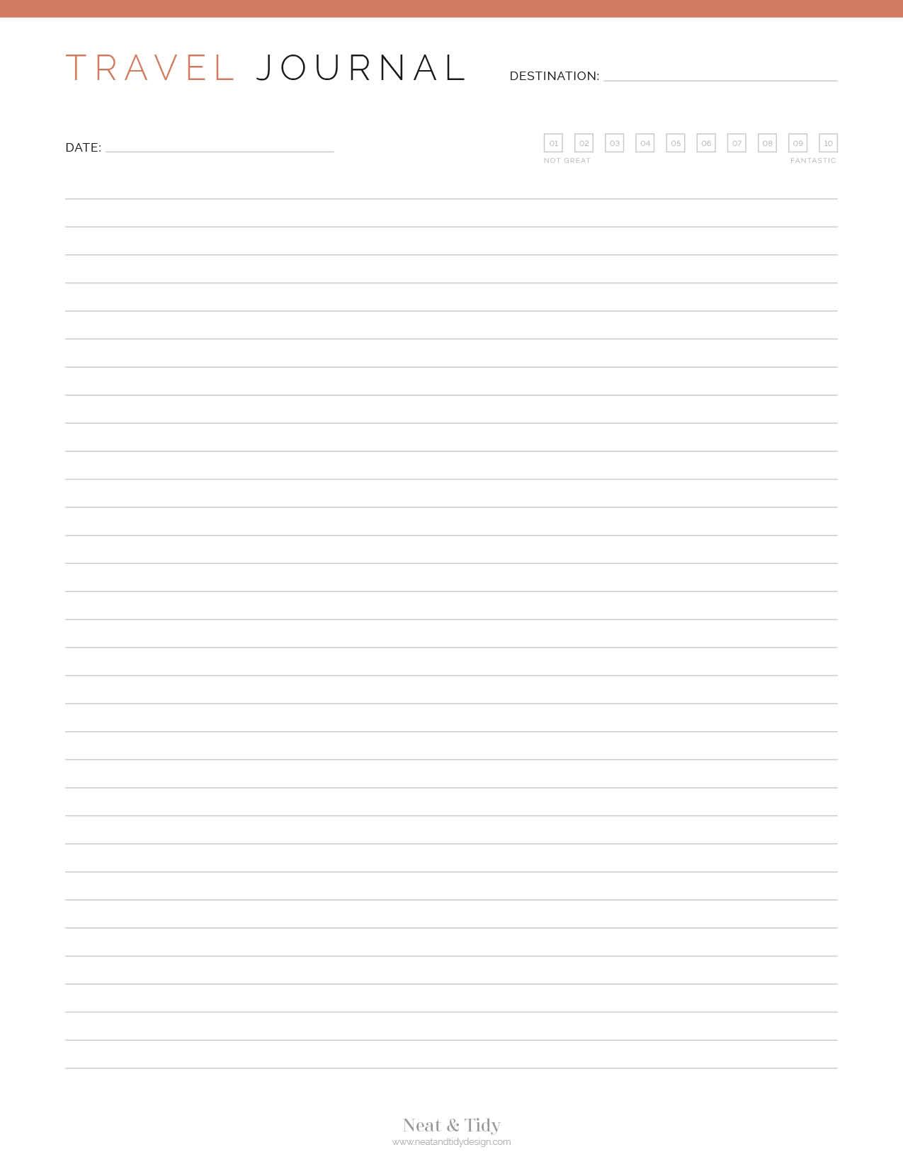 Travel Journal - Neat and Tidy Design