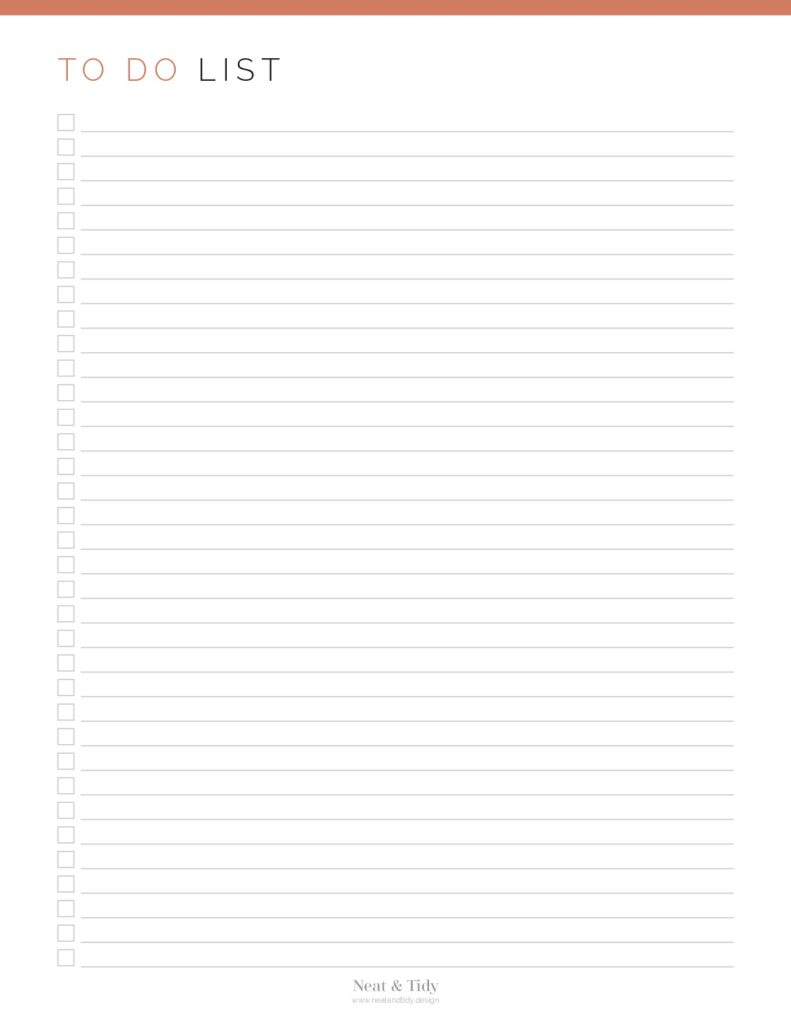 To Do List Kit - Neat and Tidy Design