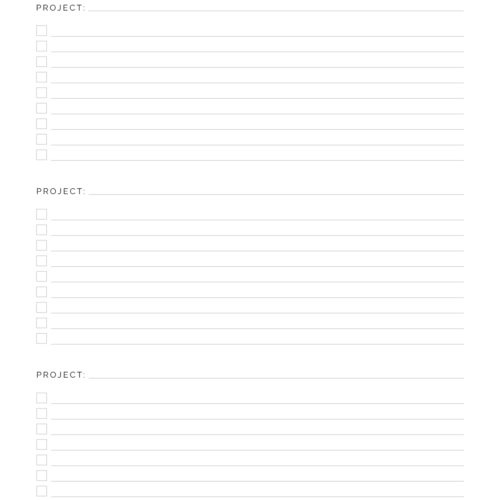 Project To Do List - Neat and Tidy Design