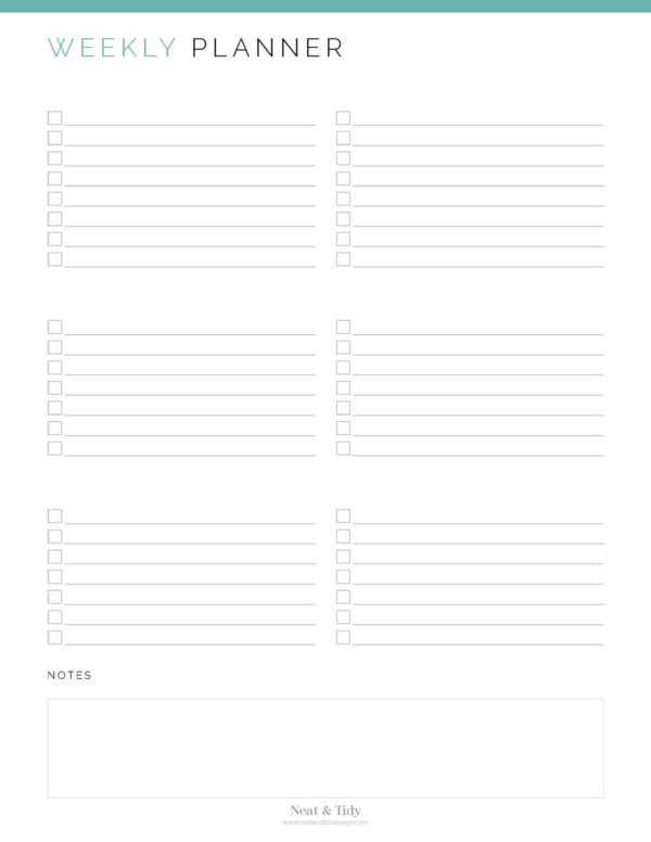 Weekly Business Planner - Neat and Tidy Design