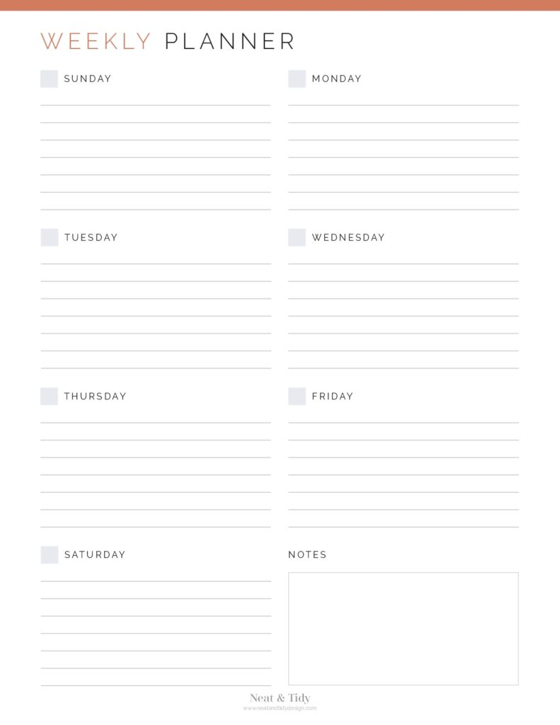 Weekly Planner v3 - Neat and Tidy Design