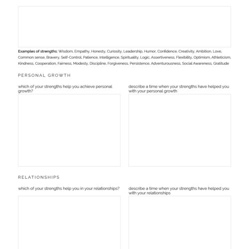 My Strengths Worksheet - Neat and Tidy Design