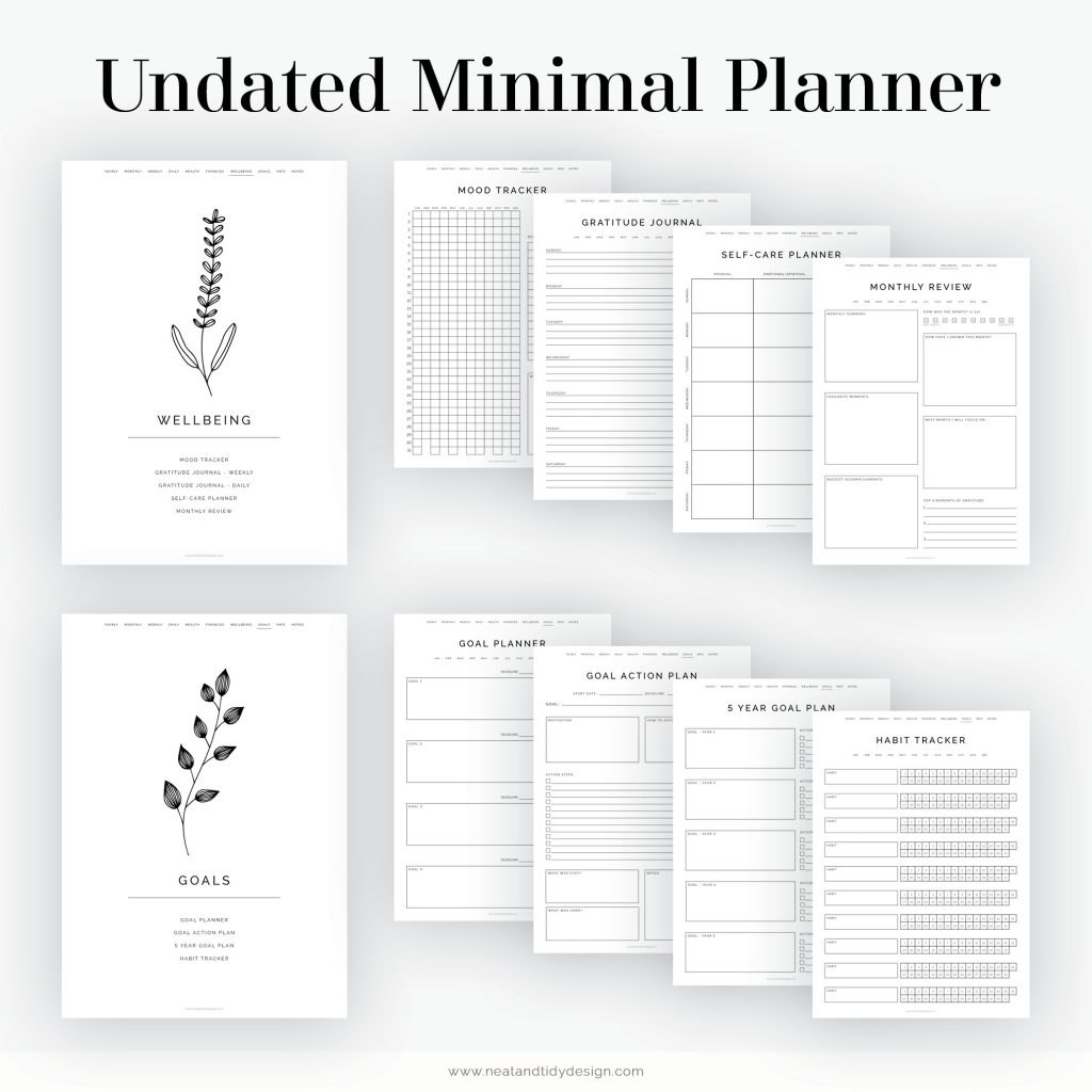 Digital Undated Planner for GoodNotes - Neat and Tidy Design