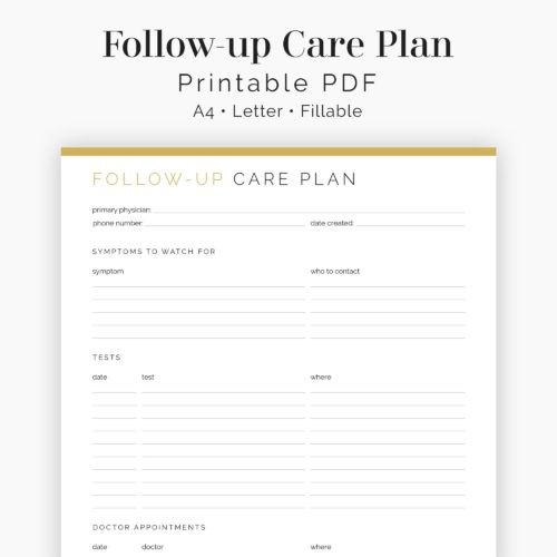 Follow-up Care Plan - Neat and Tidy Design