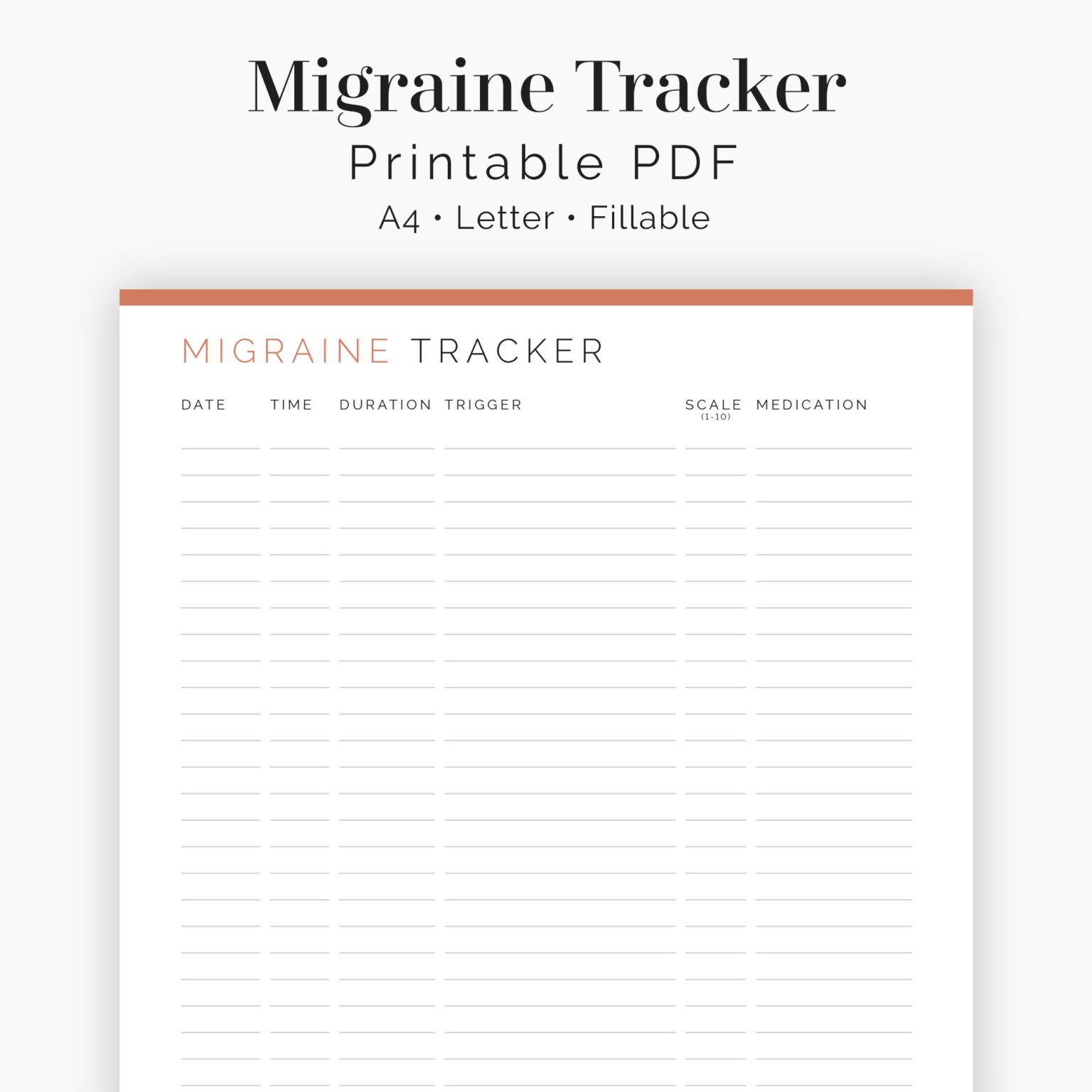 Migraine Tracker - Neat and Tidy Design