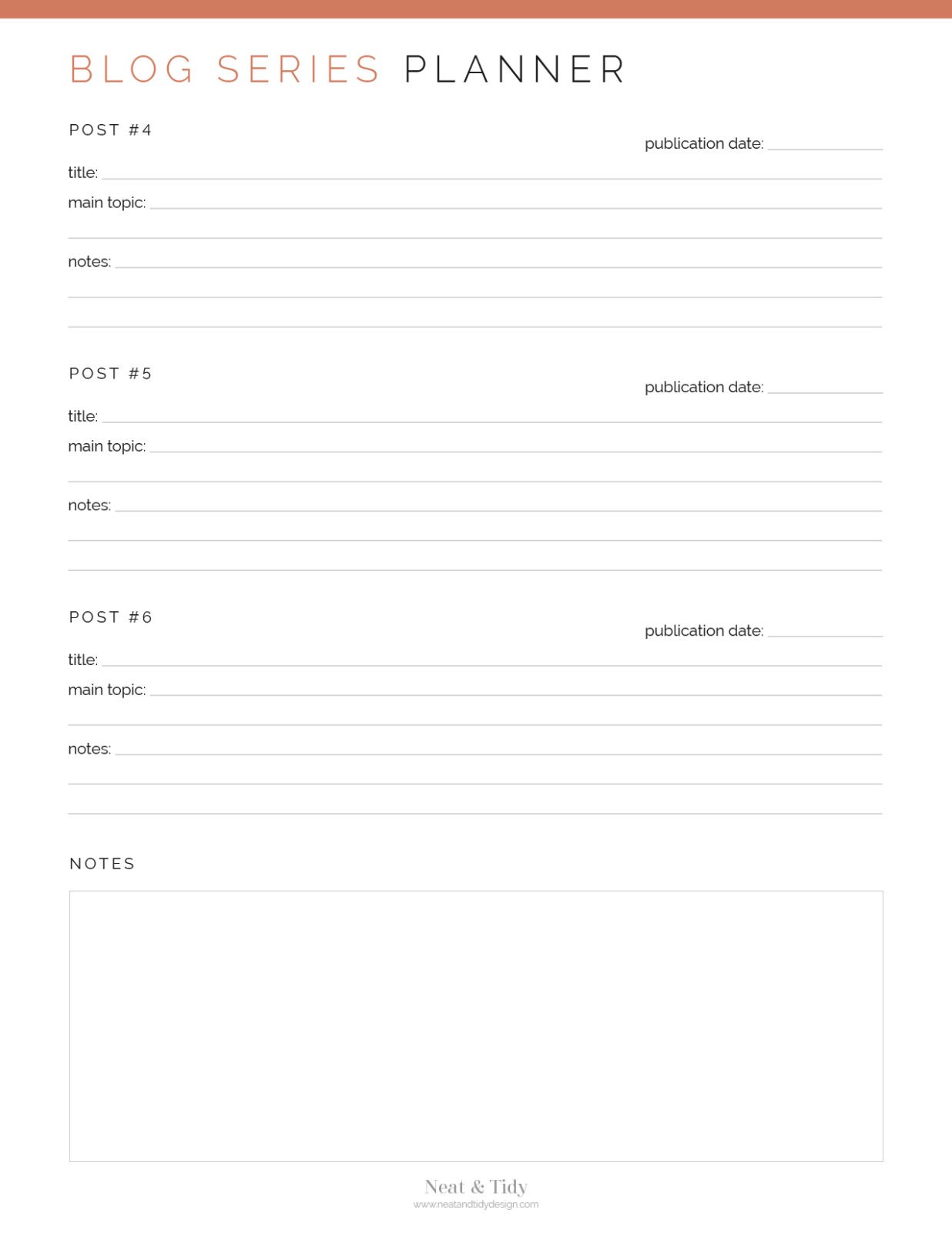 Blog Series Planner - Neat and Tidy Design