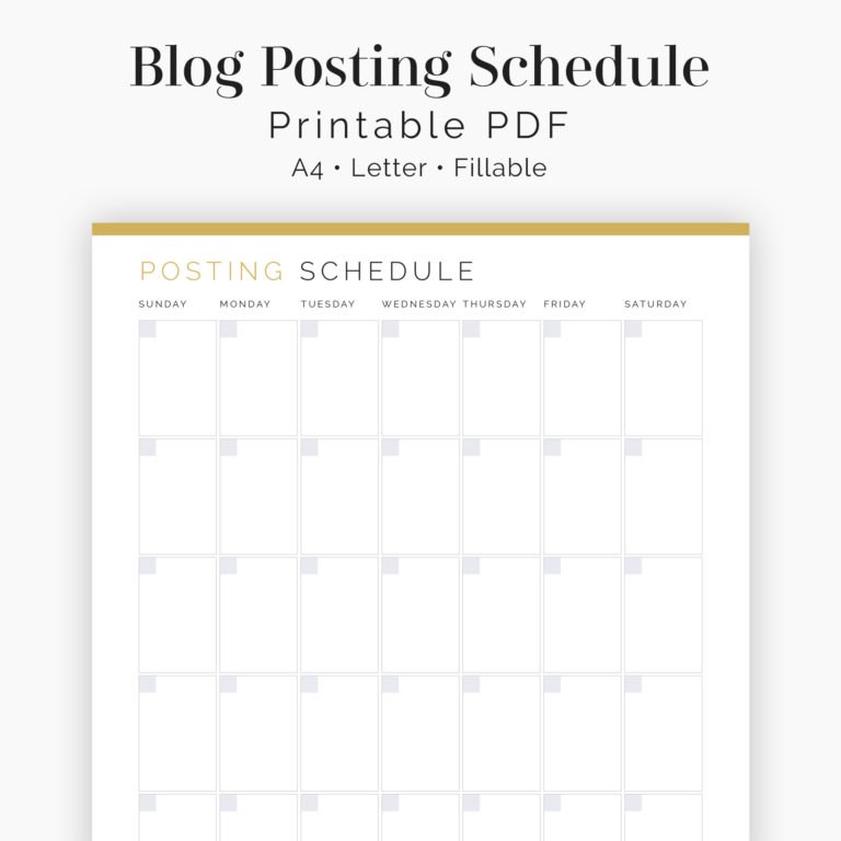 Blog Posting Schedule - Neat and Tidy Design