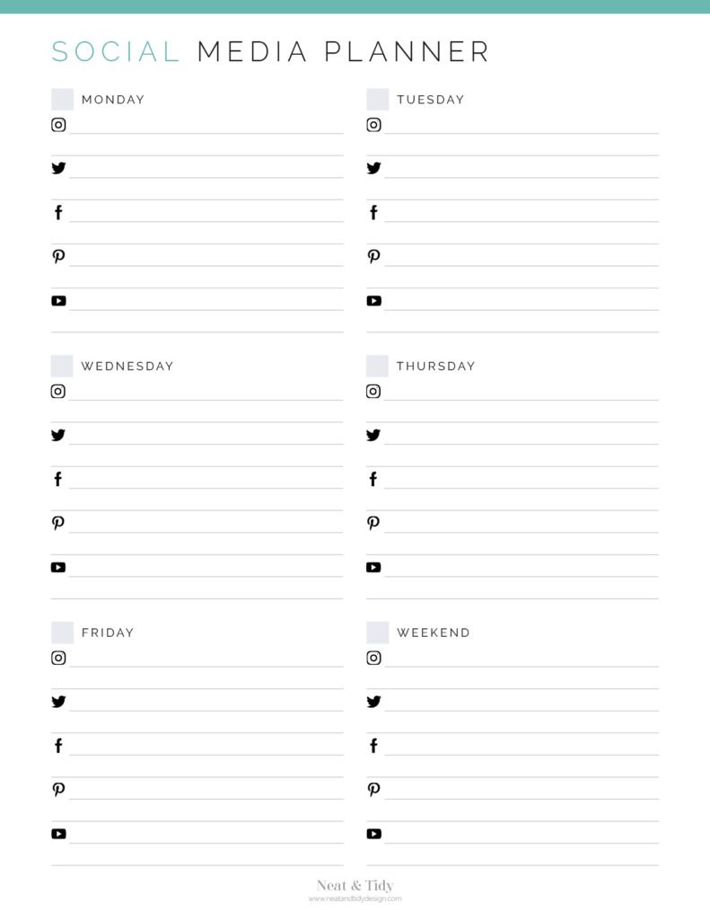 Social Media Content Planner - Neat and Tidy Design