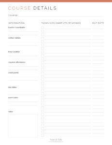 Student Planner Kit - Neat and Tidy Design