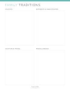 Family Traditions - Neat and Tidy Design