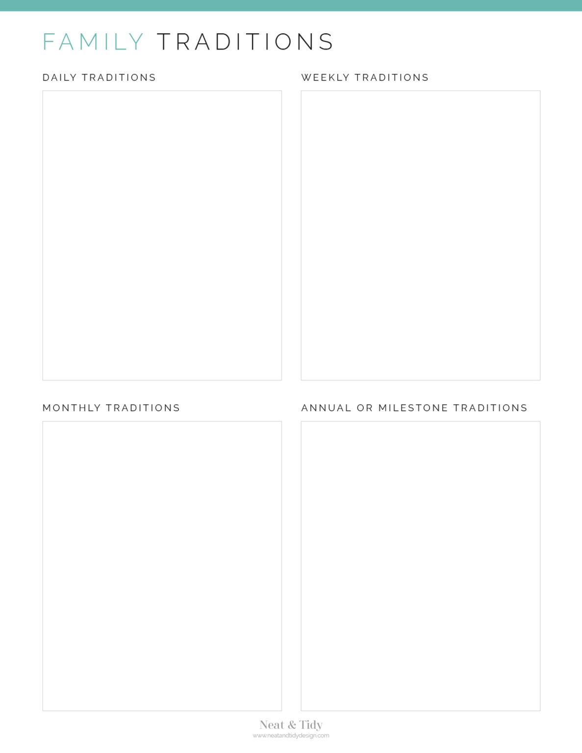 Family Traditions - Neat and Tidy Design