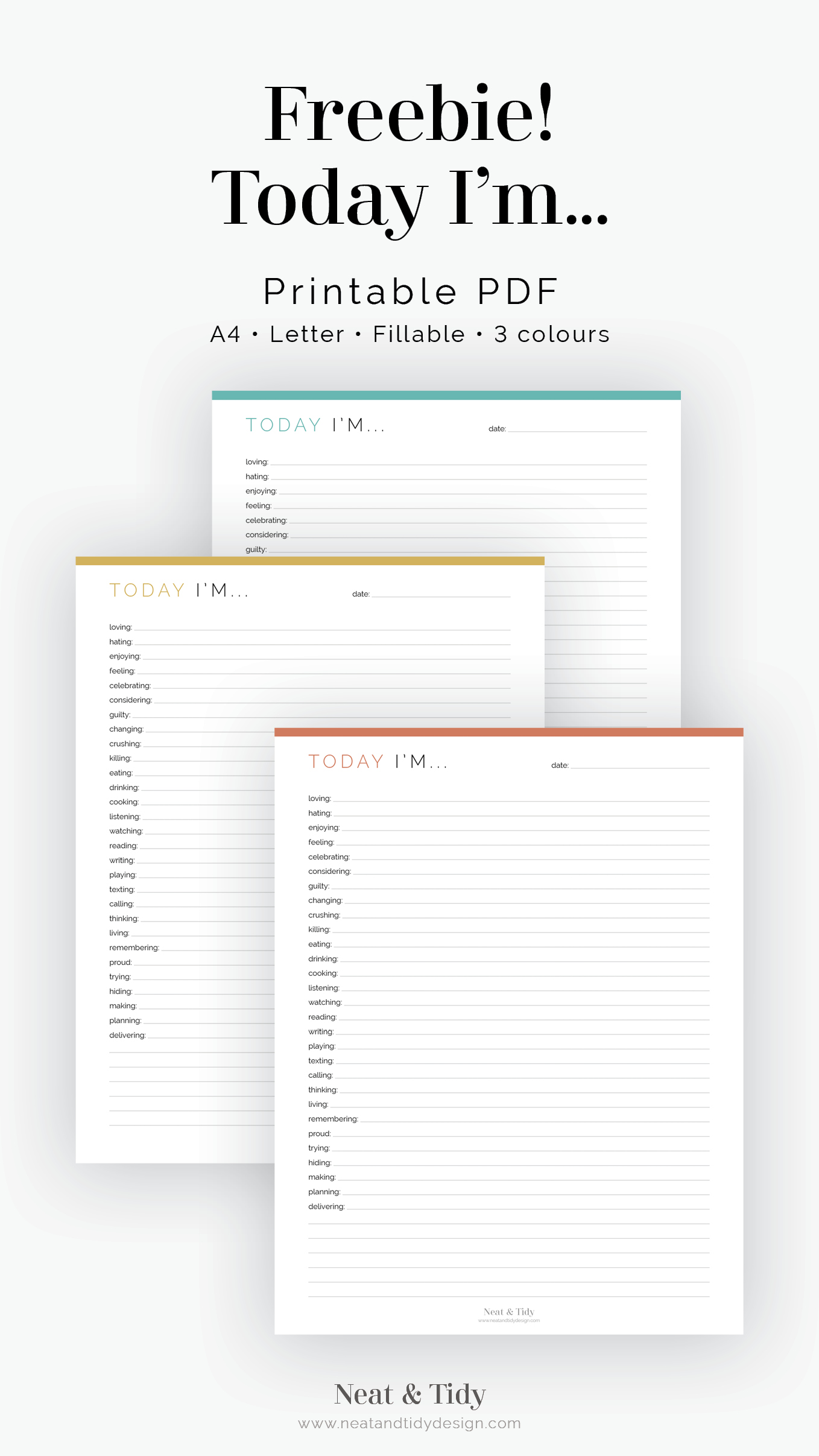 Freebie: Get to know yourself with the Today I'm... printable - Neat ...