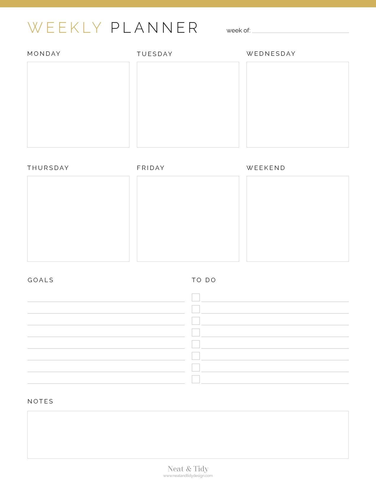 Weekly Planner (2 layouts) v1 - Neat and Tidy Design