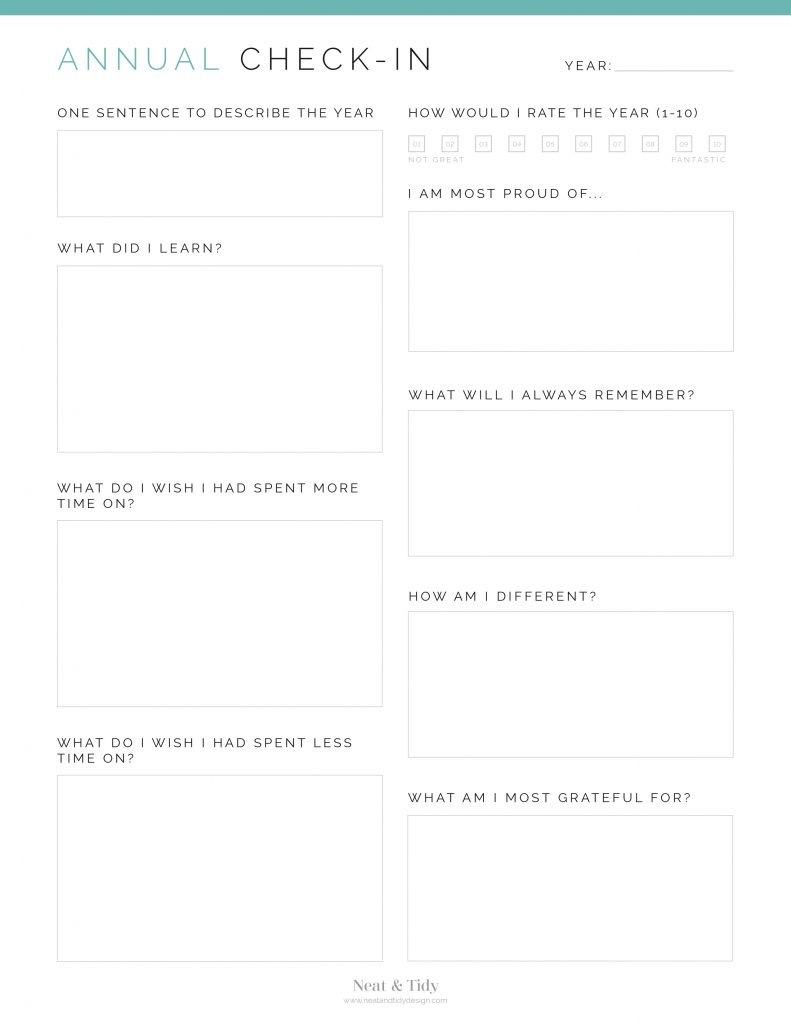 Review/Check-in Guided Journal Pages Kit - Neat and Tidy Design