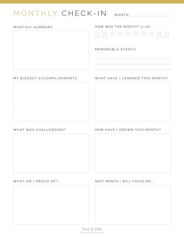 Check-in Guided Journal Pages Kit - Neat and Tidy Design