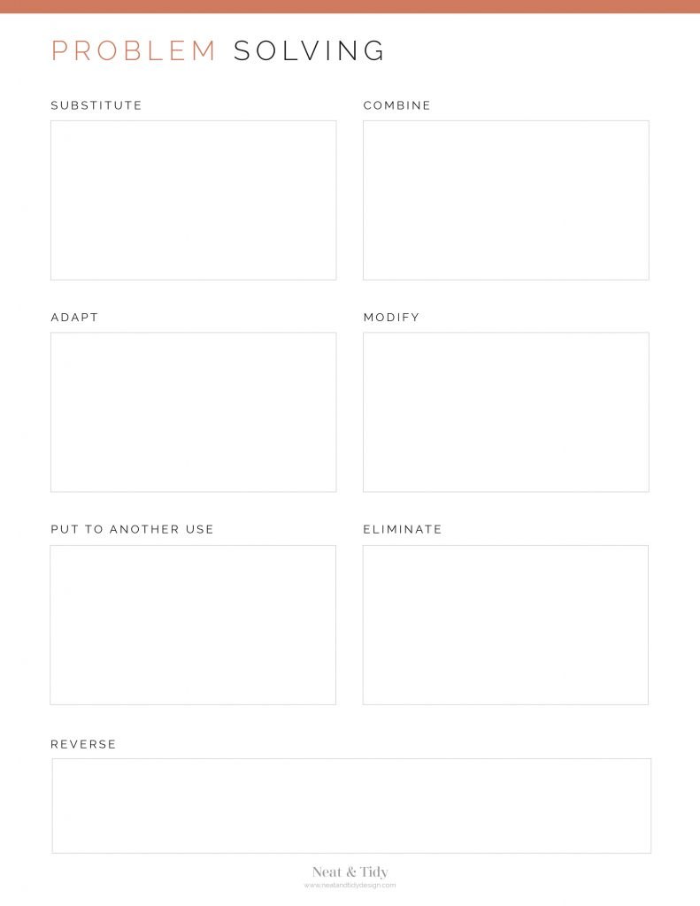 Problem Solving Worksheets - Neat and Tidy Design