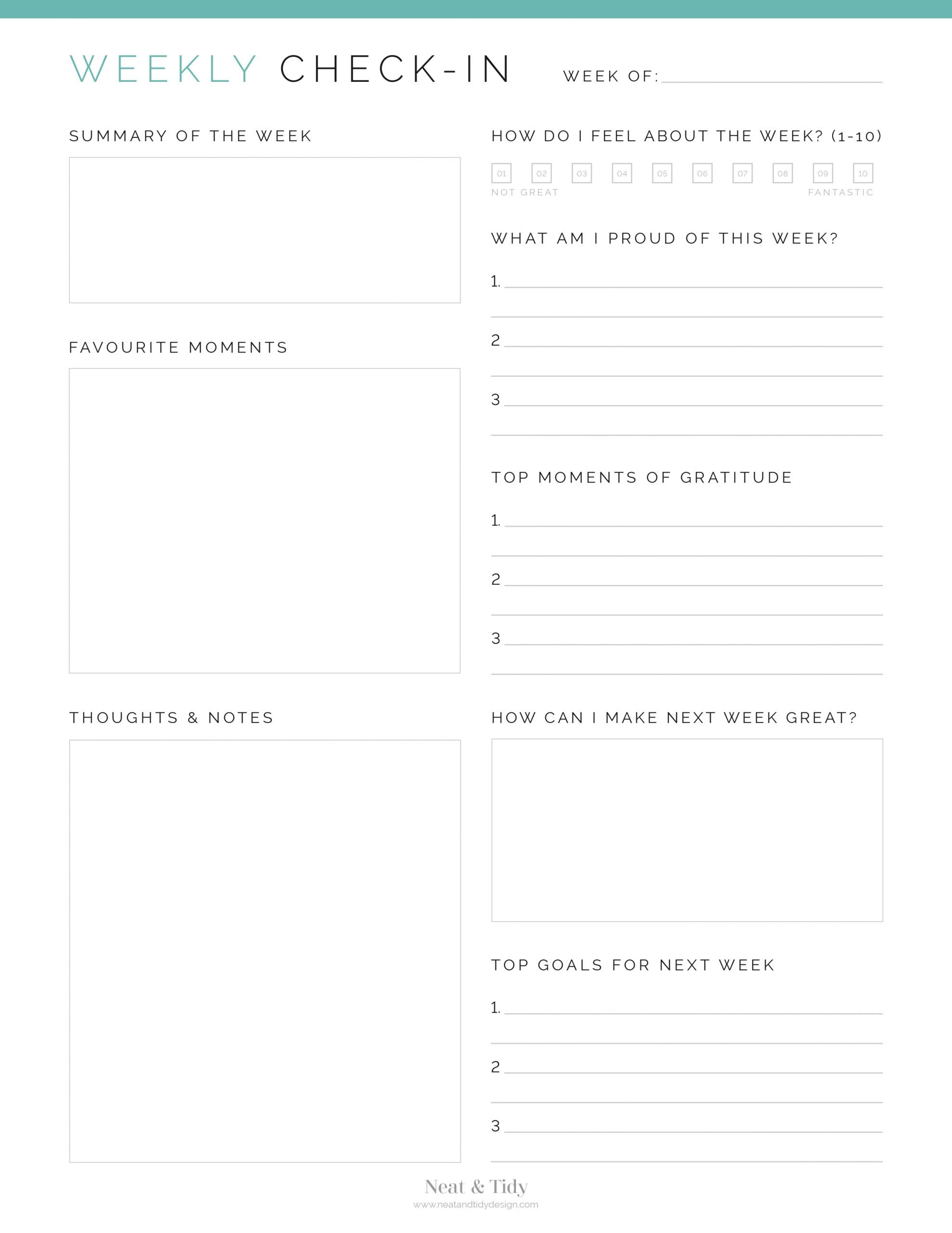 Check-in Guided Journal Pages Kit - Neat and Tidy Design