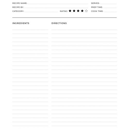 Minimalist Recipe Page - Neat and Tidy Design