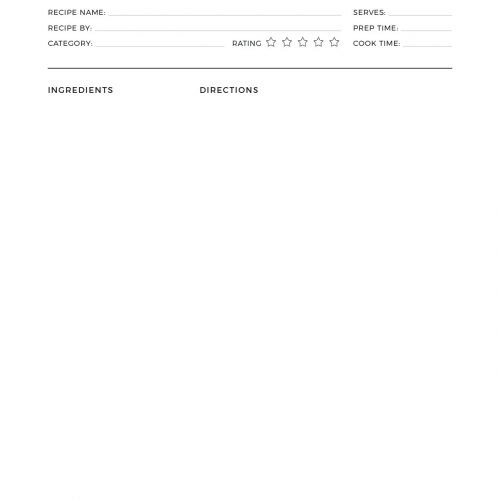Minimalist Recipe Page - Neat and Tidy Design
