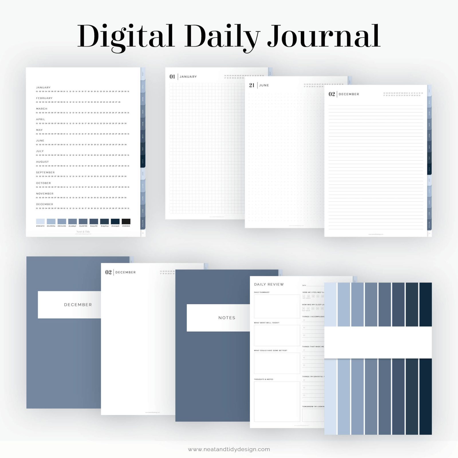 Digital Daily Journal - Neat and Tidy Design