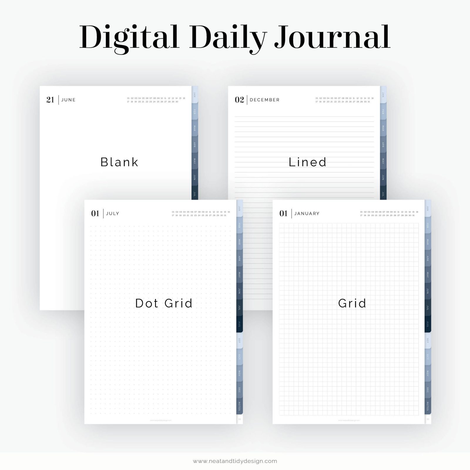 Digital Daily Journal - Neat and Tidy Design
