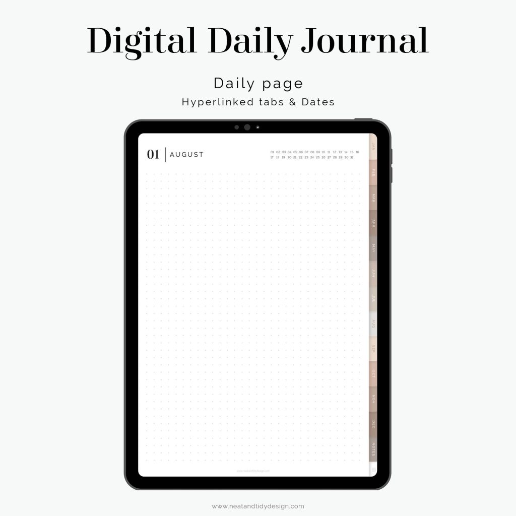 Digital Daily Journal - Neat and Tidy Design